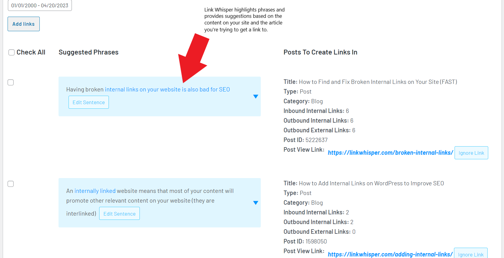 Link Whisper vs All In One SEO Review for 2023